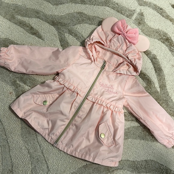 Disney | Jackets & Coats | Disney Minnie Mouse Pink Windbreaker Jacket ...